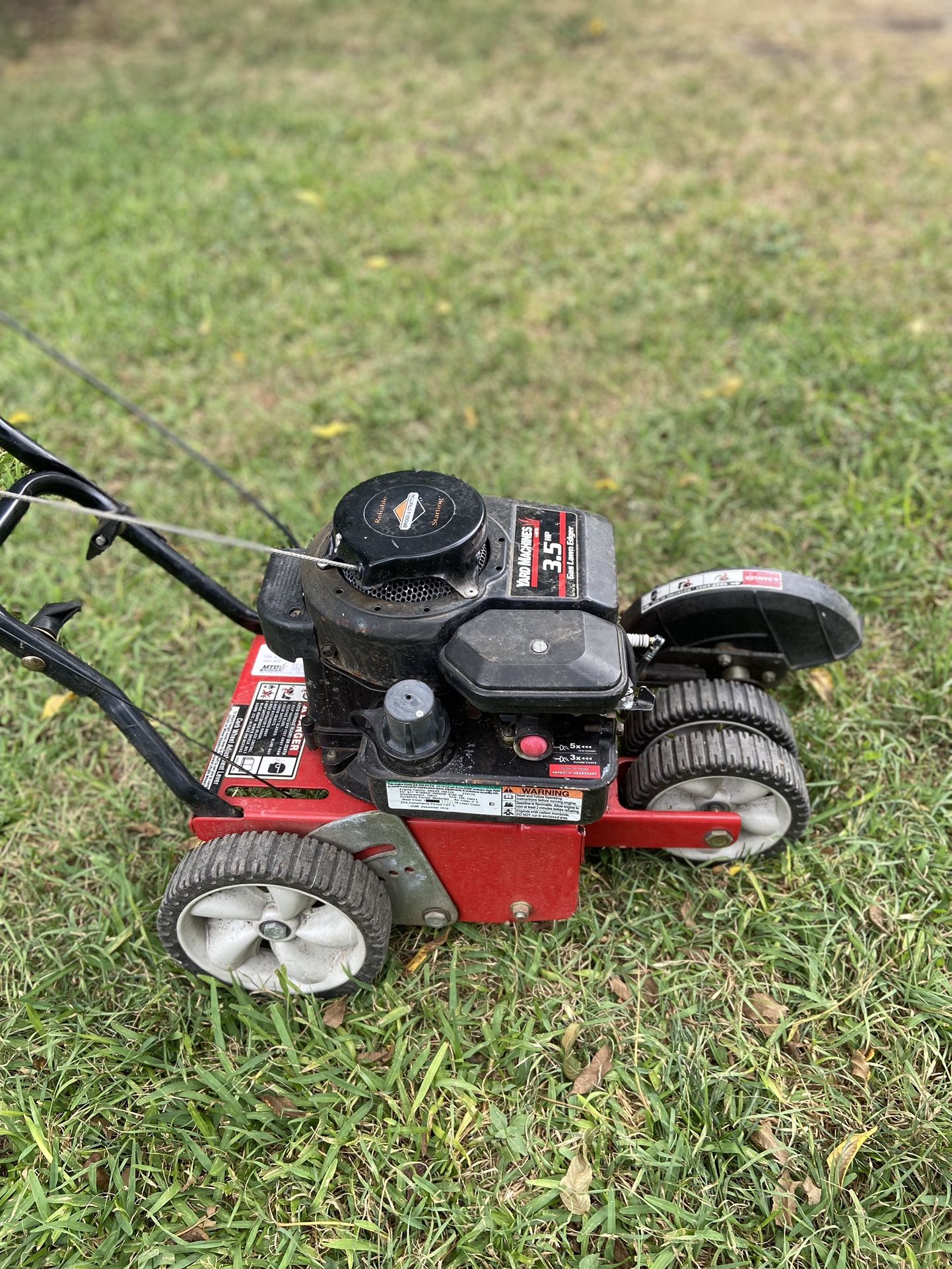 Yard machine edger store