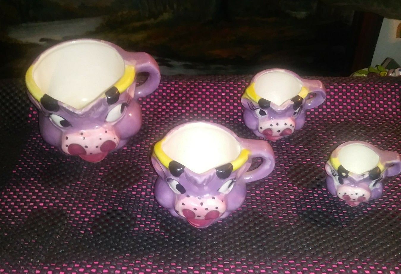 Vintage Thames Purple Cow Measuring Cup Set - 4 pieces - … for Sale in ...