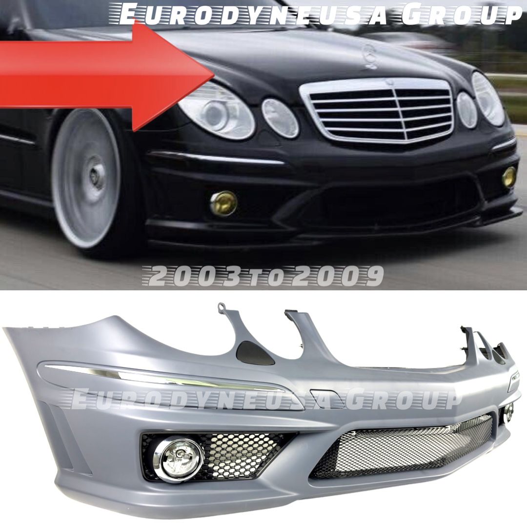 Mercedes Amg E Class 03-09 E63 Style Front Bumper Complete Lower Grills ...