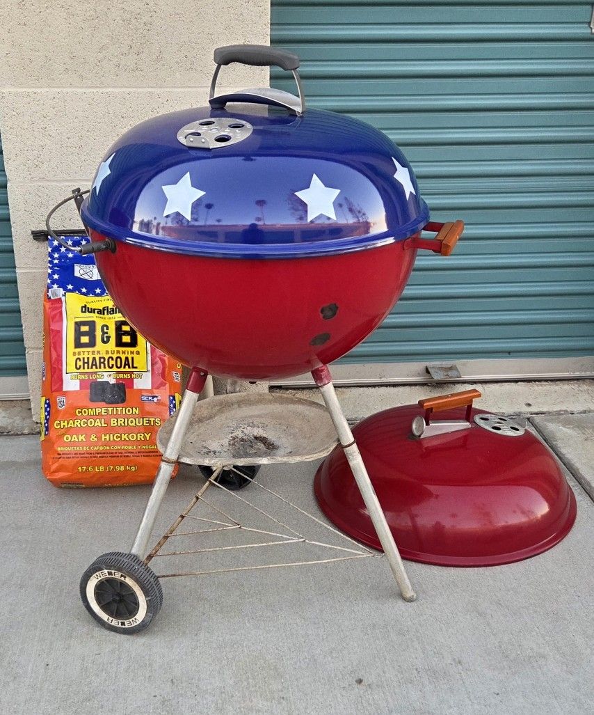 Weber 22" Kettle Bbq Grill With Star Spangled Lid $$PRICE FIRM$$ for ...