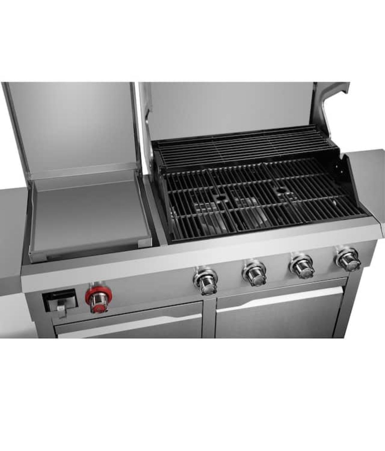 Dyna-Glo 4-Burner Propane Gas Grill in Stainless Steel with Griddle for ...