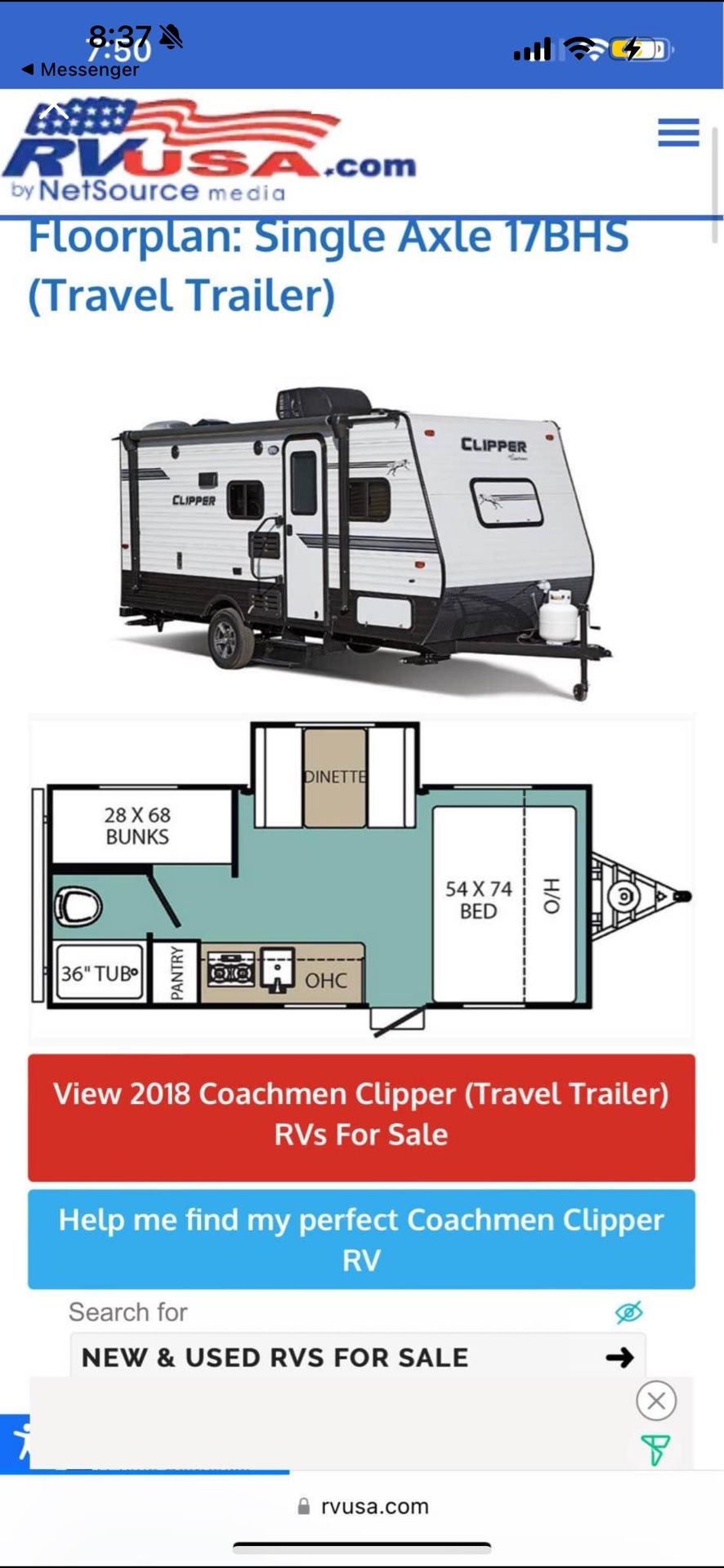 2018 Coachman Clipper 17BH for Sale in Sunset Valley, TX - OfferUp