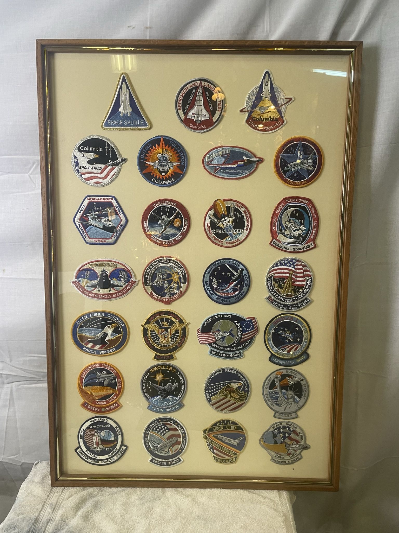 Framed Official Vintage NASA Space Shuttle Patches (27) 1977 ...