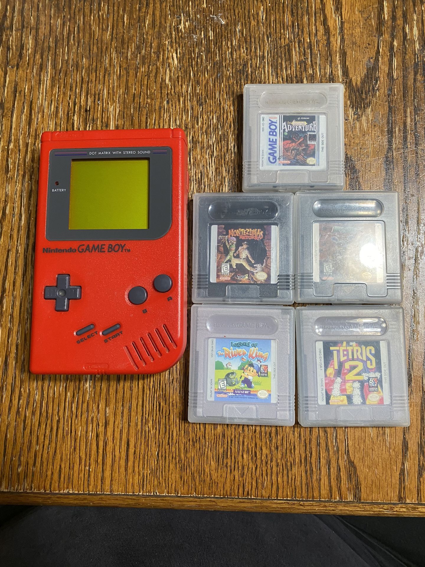 Original Nintendo Gameboy Red Play It Loud With 5 Games for Sale in ...