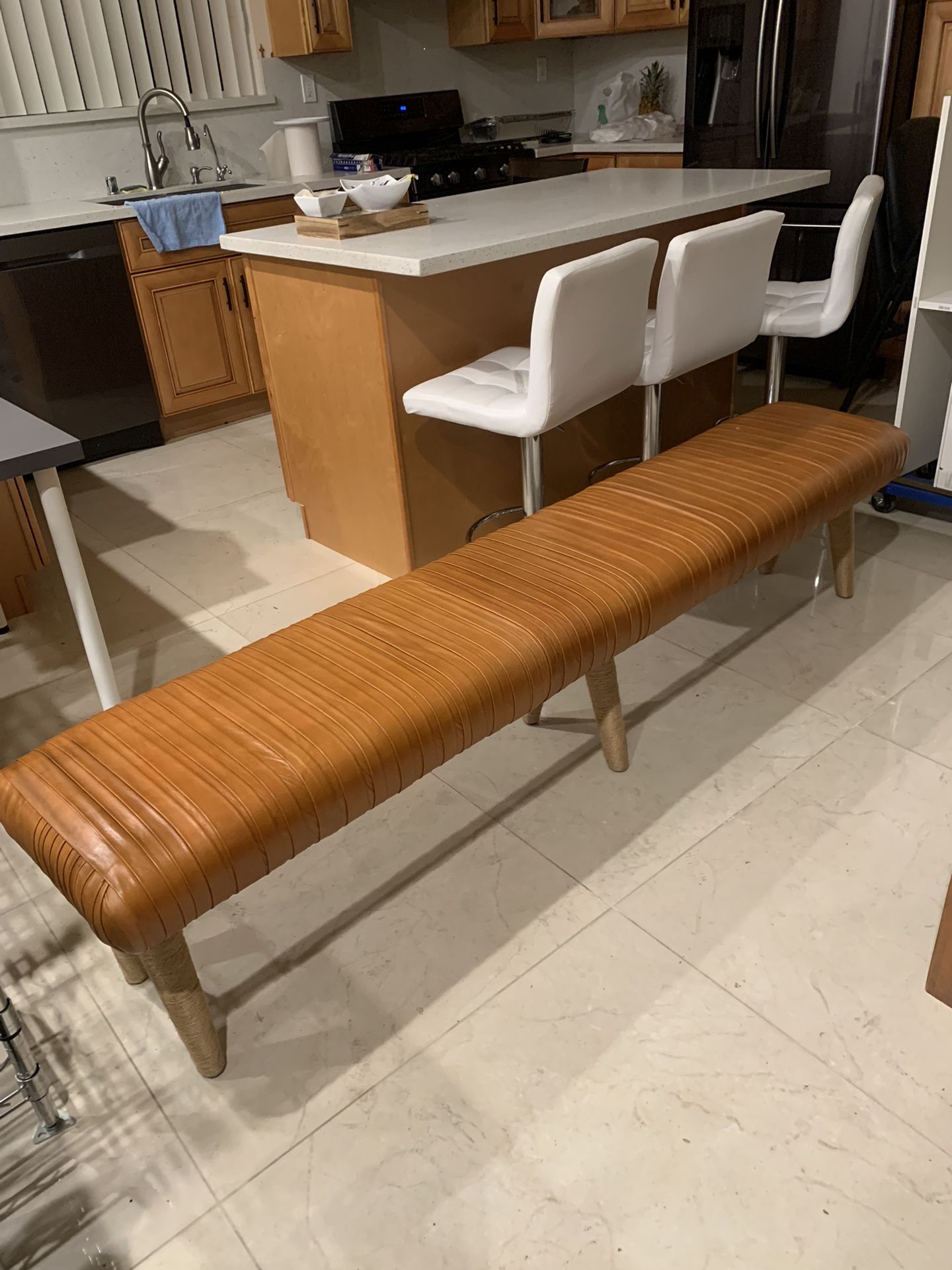 Long Leather Bench for Sale in Glendale, CA - OfferUp
