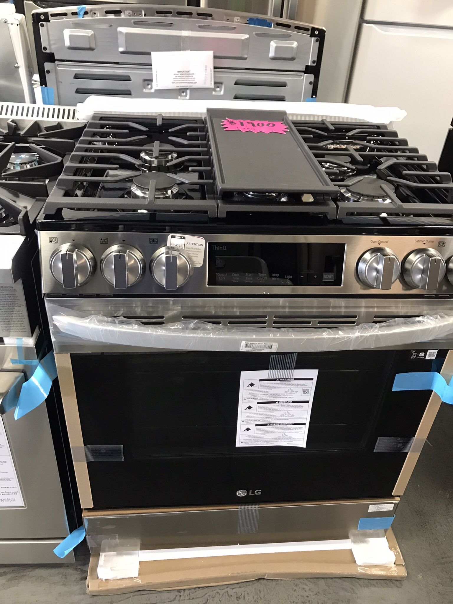 LG SLIDE IN GAS STOVE !!!AIR FRY !!!STAINLESS STEEL BRAND NEW !!!5 ...