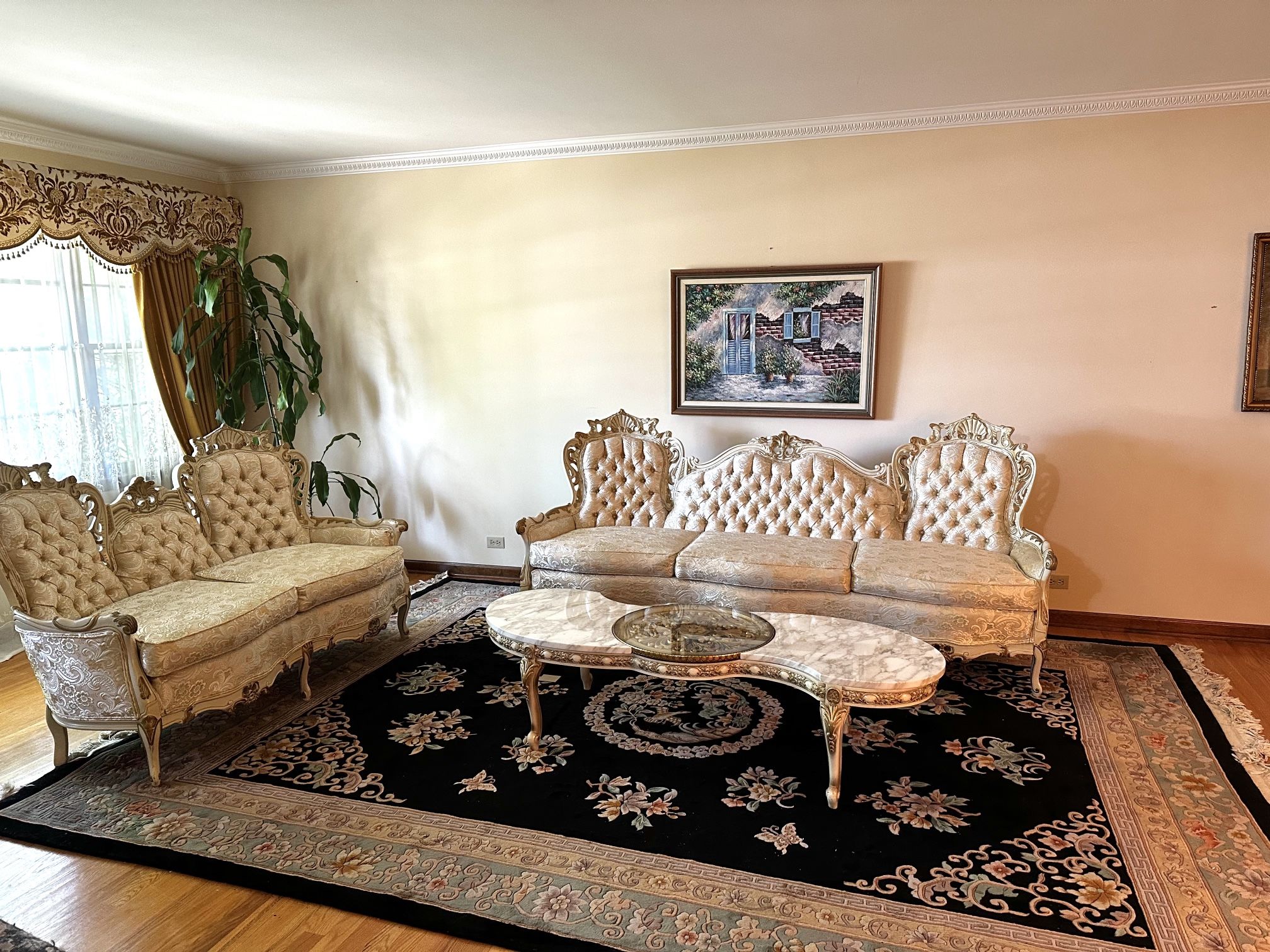 French Provision Living Room Set : Vintage Marble Furniture ...