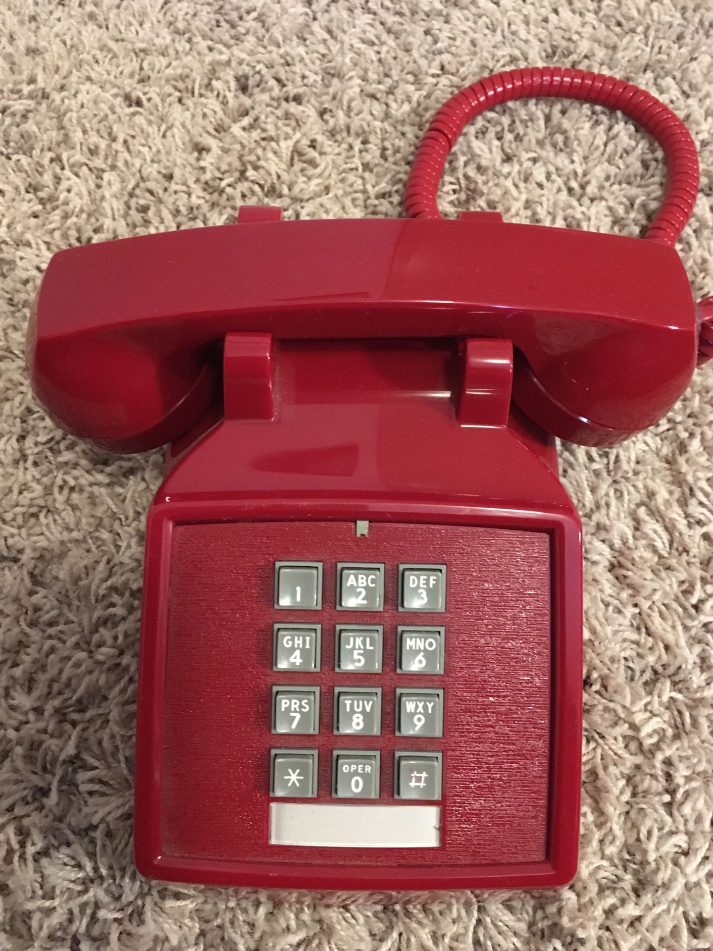 Vintage ITT / CORTELCO Model 2500 Series RED Push Button Dial Desktop ...