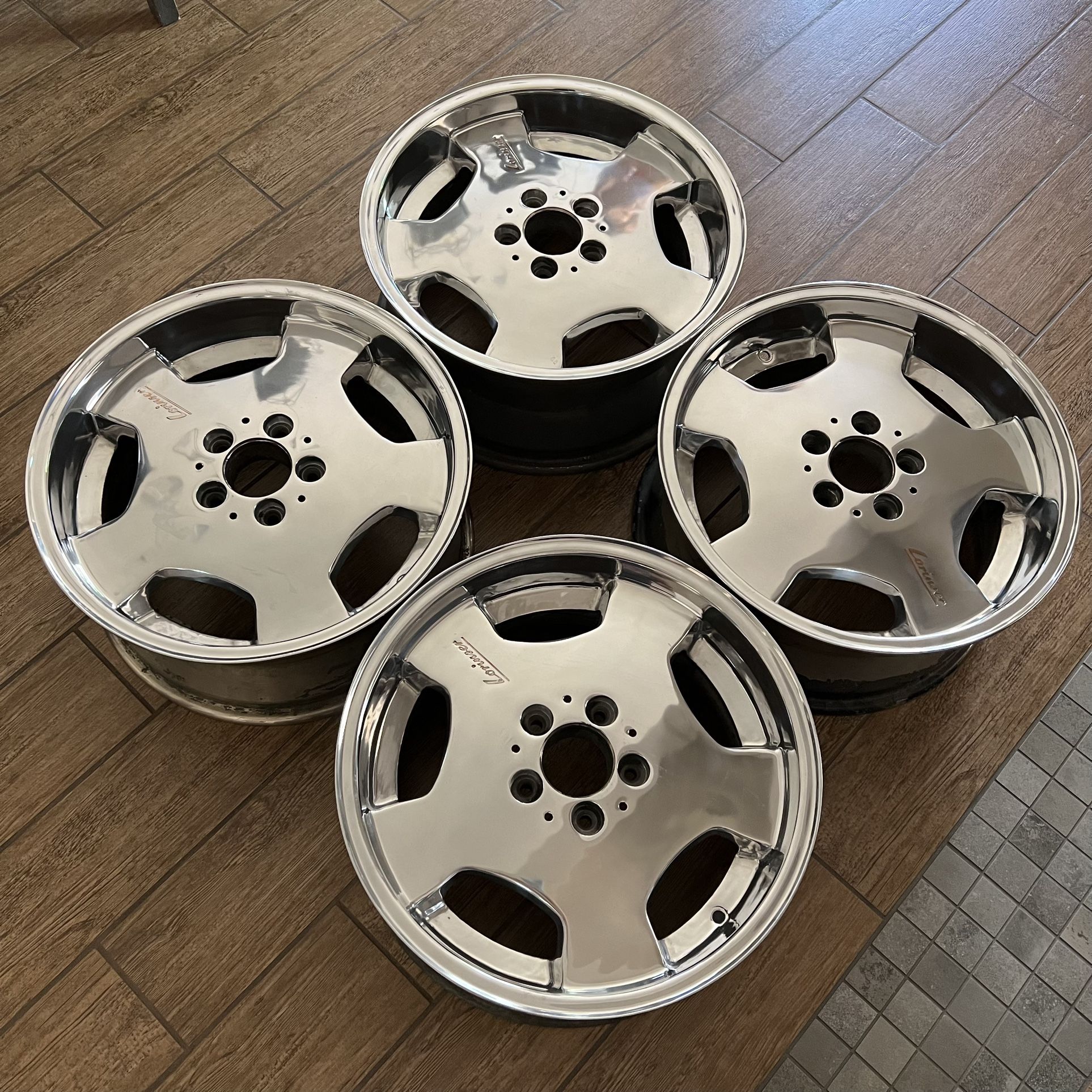 Genuine 17 Lorinser RS90 Fully Polished Square Set Wheels Rims for Sale ...