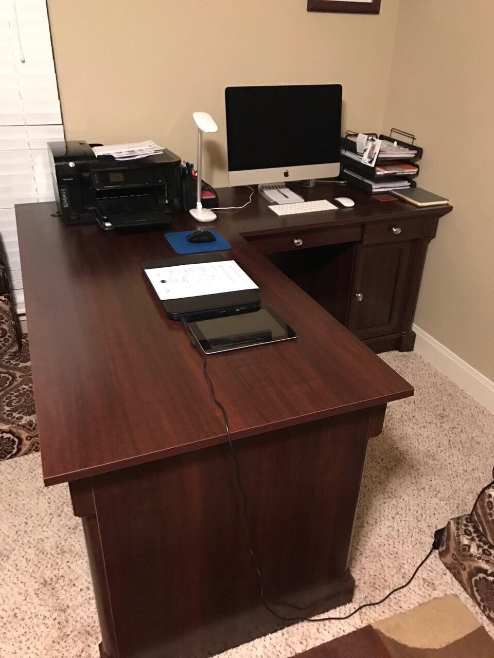 Sauder Palladia L Shaped Cherry Computer Desk for Sale in Lubbock, TX ...