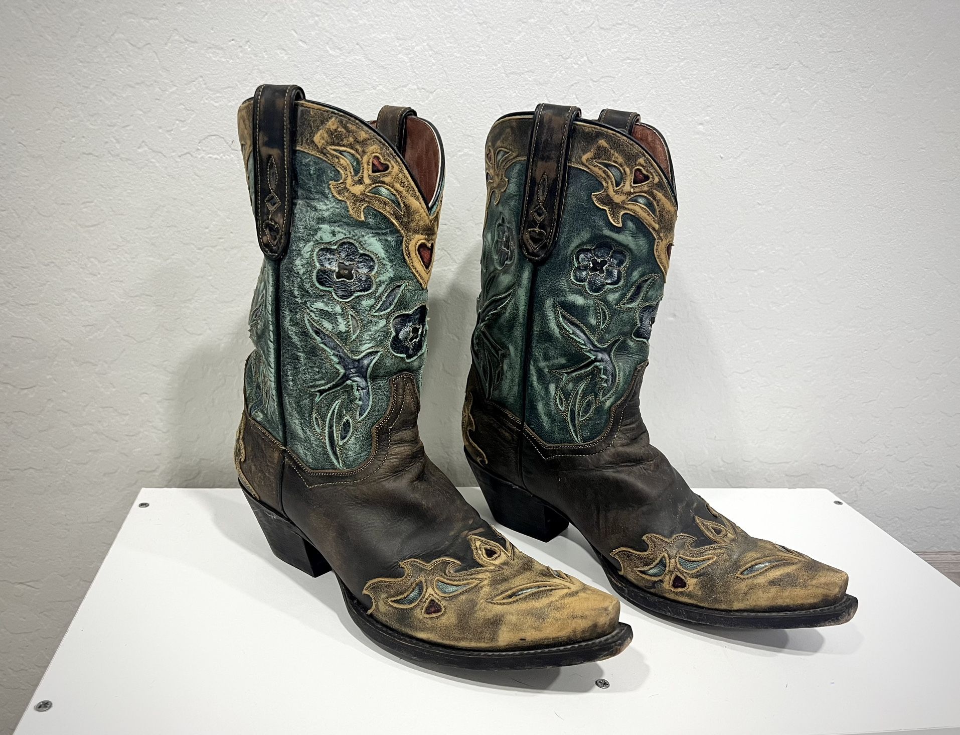 Dan Post Vintage Bluebird Snip Toe Leather Western Cowboy Boots DP3544 ...