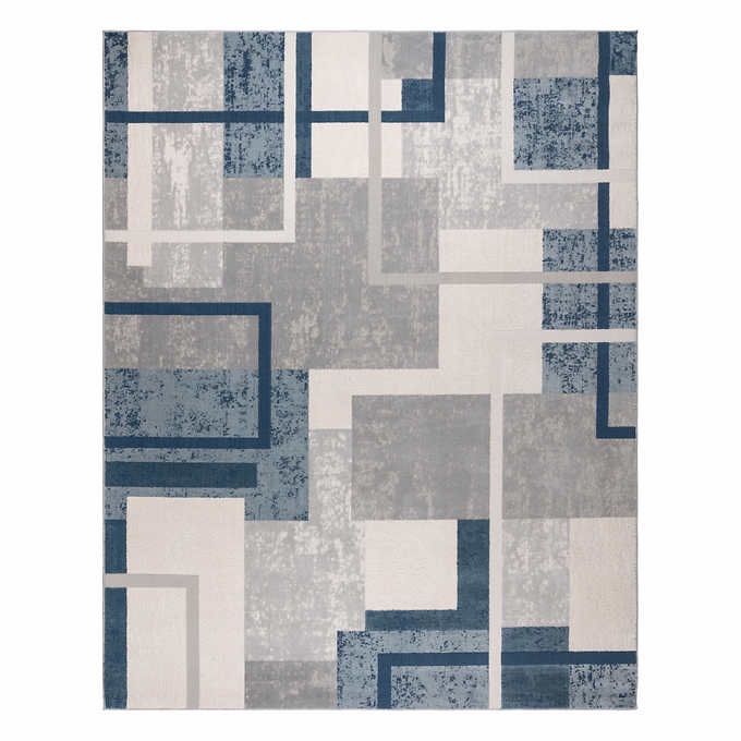 NEW - Costco - Eden Rug Collection, Abstract Geo Blue 7'10" x 10 ...