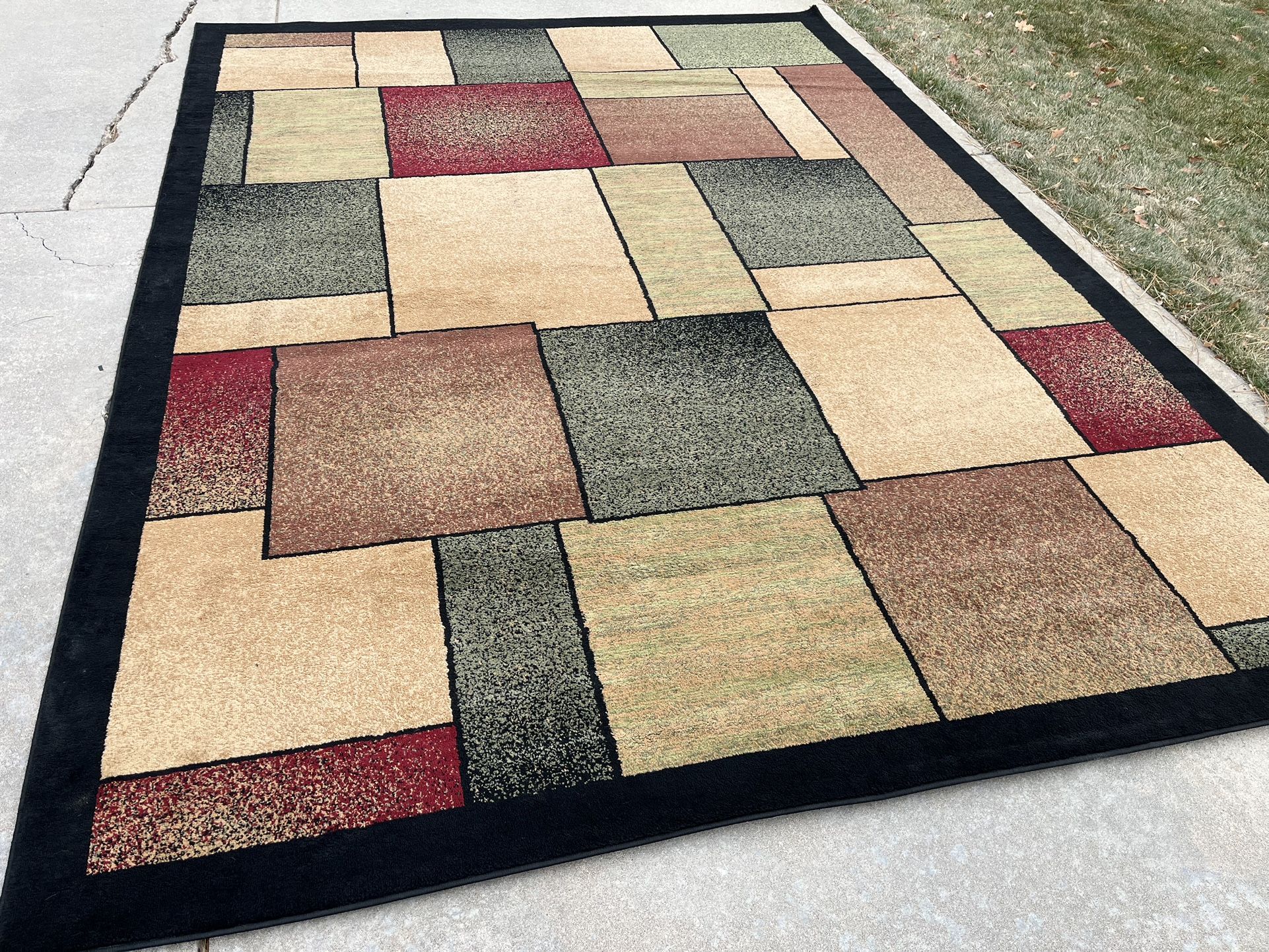 Cool Large Colorful Square Pattern Area Rug (9’x12’4”) for Sale in ...
