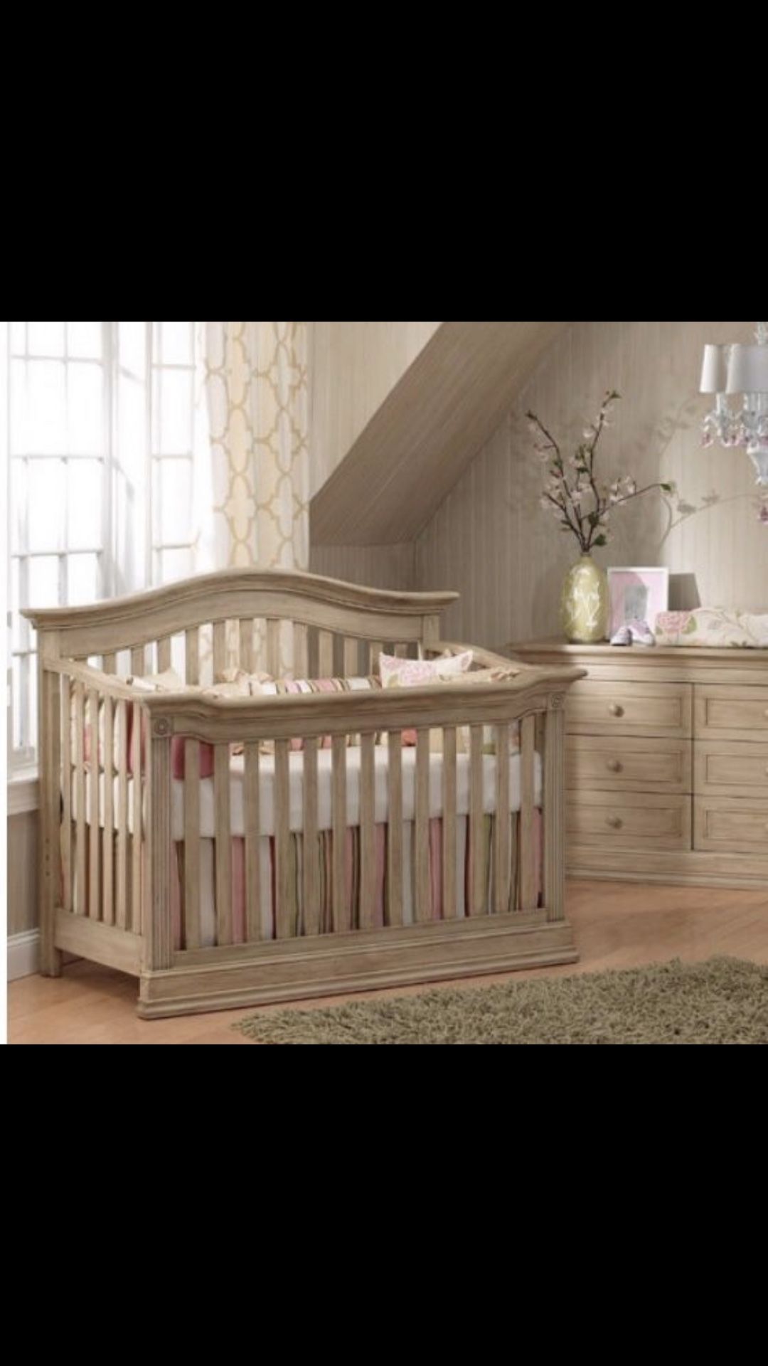 Baby Cache Montana 4-in-1 i Driftwood Crib + Mattress + Toddler Guard ...