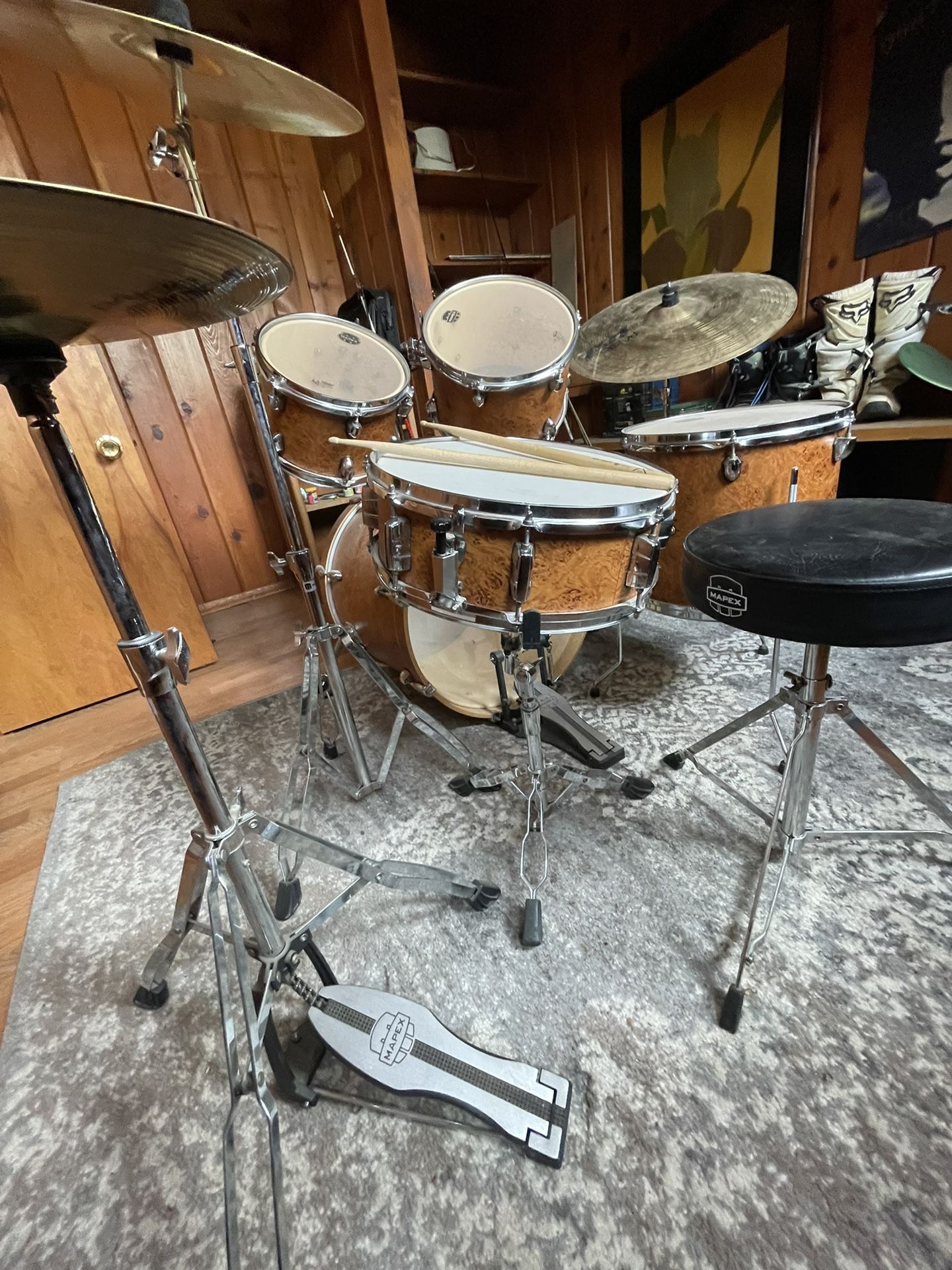 Mapex Drum Set( Stands,cymbals, Hi-hat, Seat, Kick Pedal, Sticks) for ...