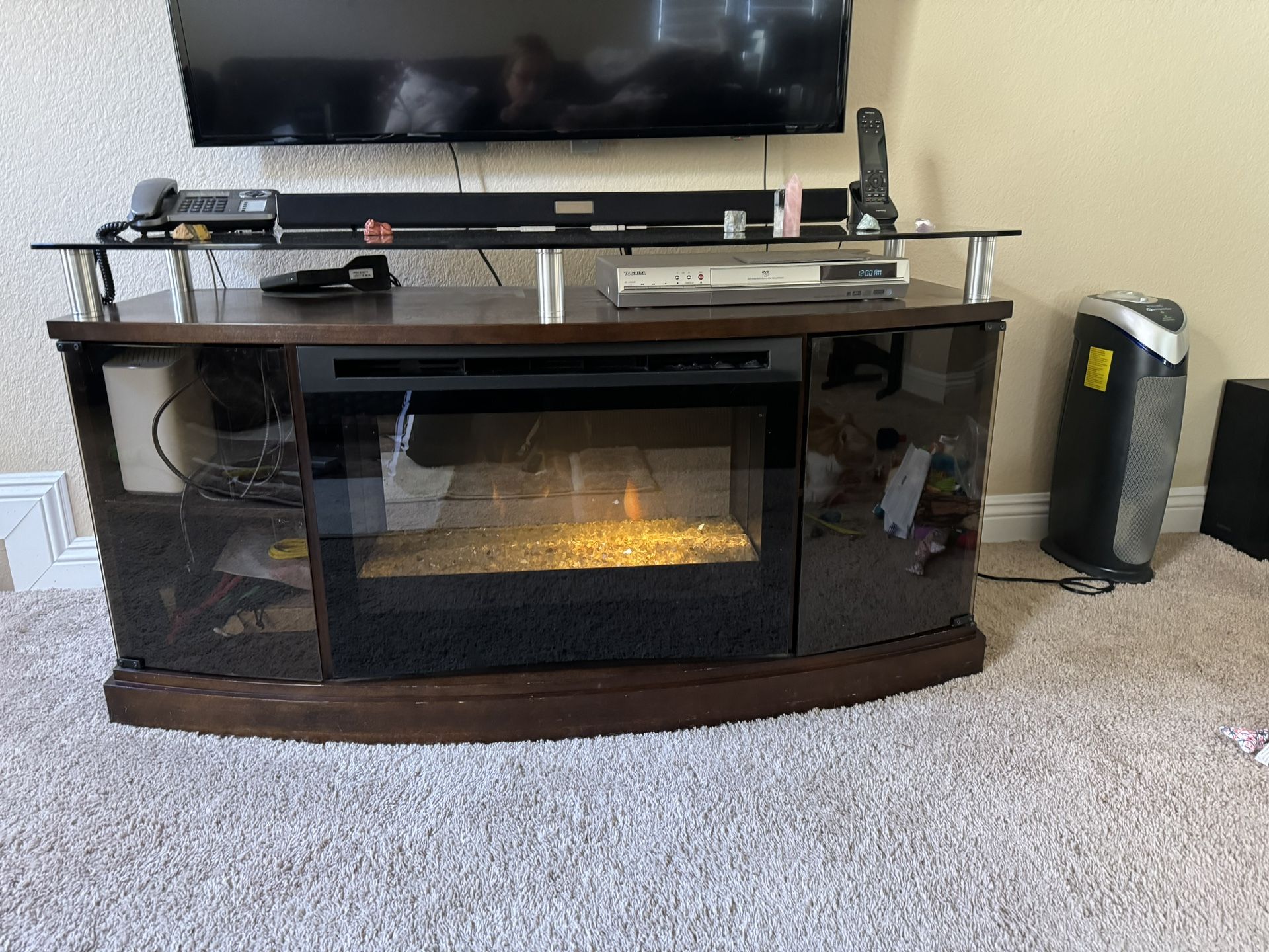 Dimplex Cherrywood Tv Stand With Remote Controlled Fireplace for Sale ...