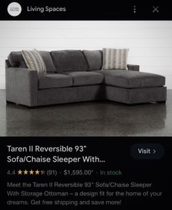 Gray Taren II Modern 92 Sectional Sofa with Reversible Storage Chaise by Living Spaces for Sale in San Diego CA OfferUp
