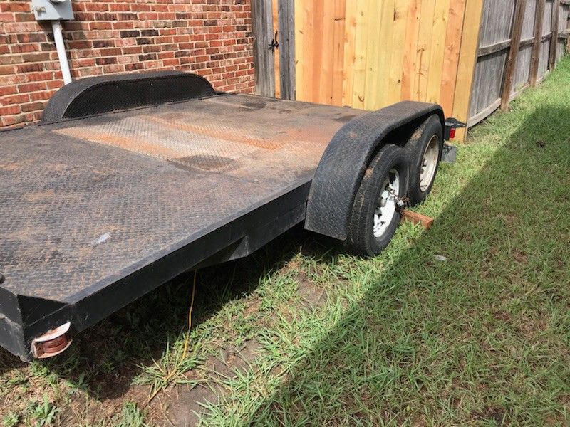18 foot car hauler trailer all metal dove tail dual tandem 5000lb rated ...