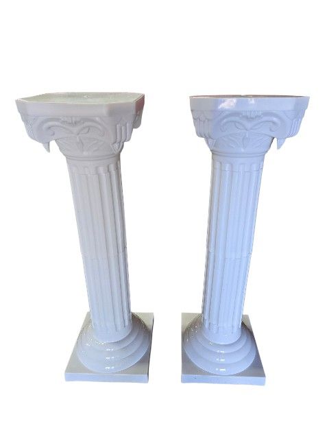 2Pcs Wedding Roman Column Pillars Set White Elegant Roman Pillars Stand ...