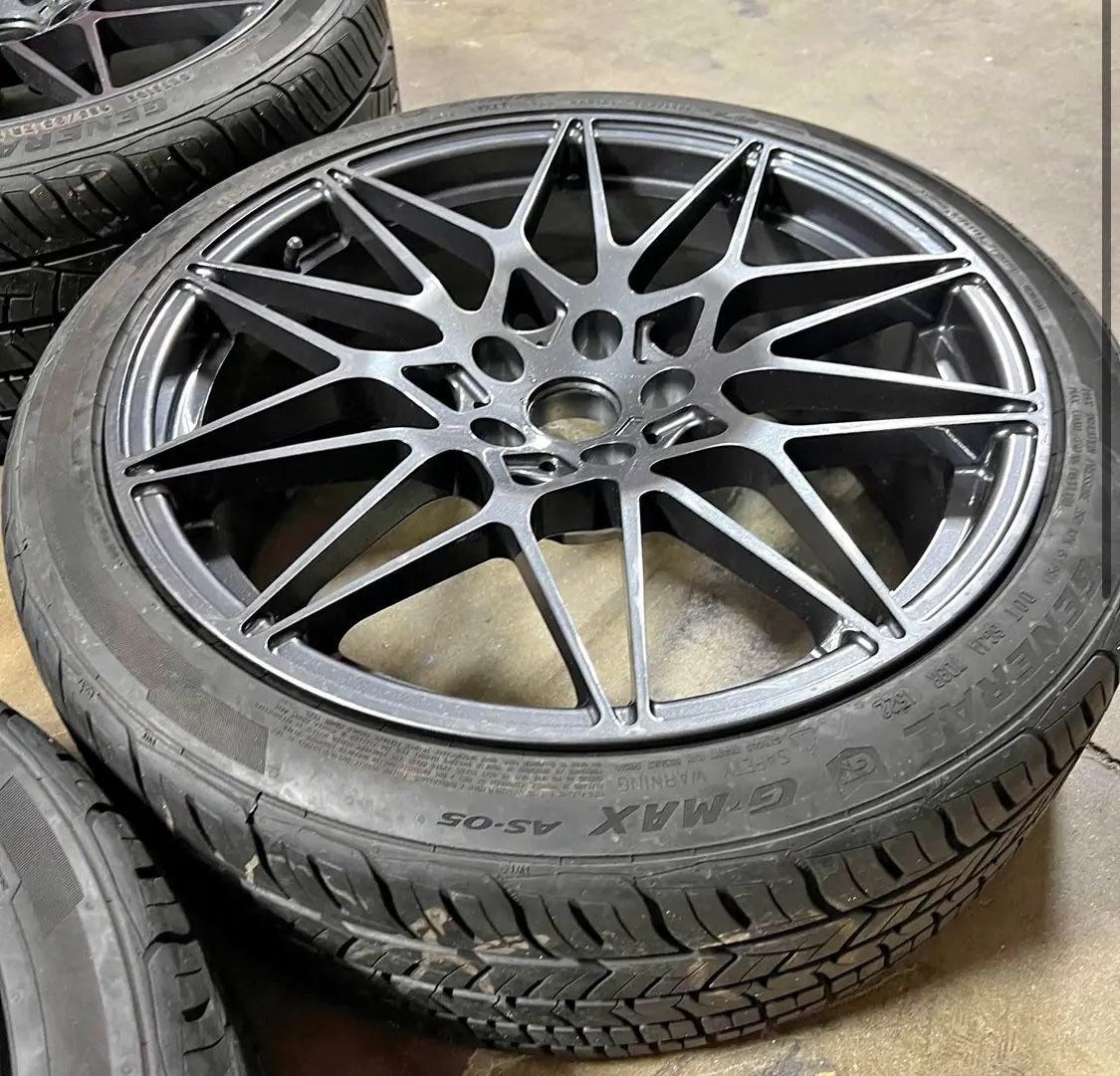 M4 Style for BMW Forged Gunmetal Rims Wheels Staggered Setup 19in By 8 ...