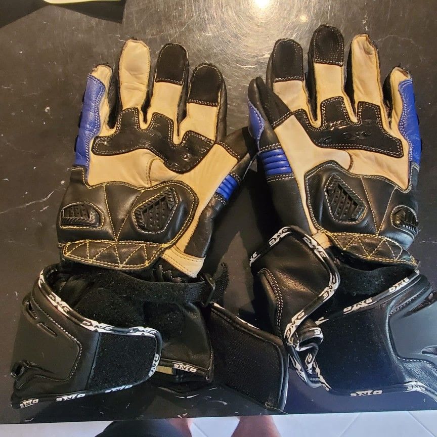 Onex Gauntlet Kangaroo and Cow leather Blue pro racing gloves size ...