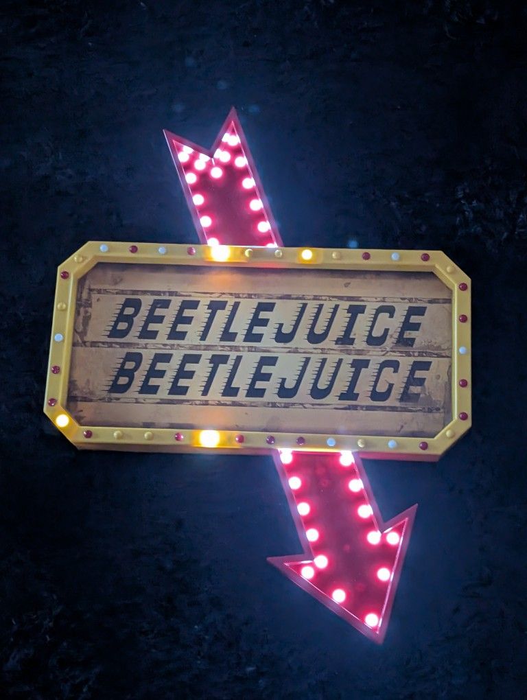 Light-Up LED Hanging Tim Burton Beetlejuice Large Marquee Sign for Sale ...