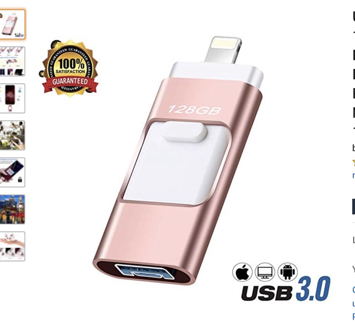 USB Flash Drive 128GB,E&jing Flash Drive 128GB U Drive External Storage ...
