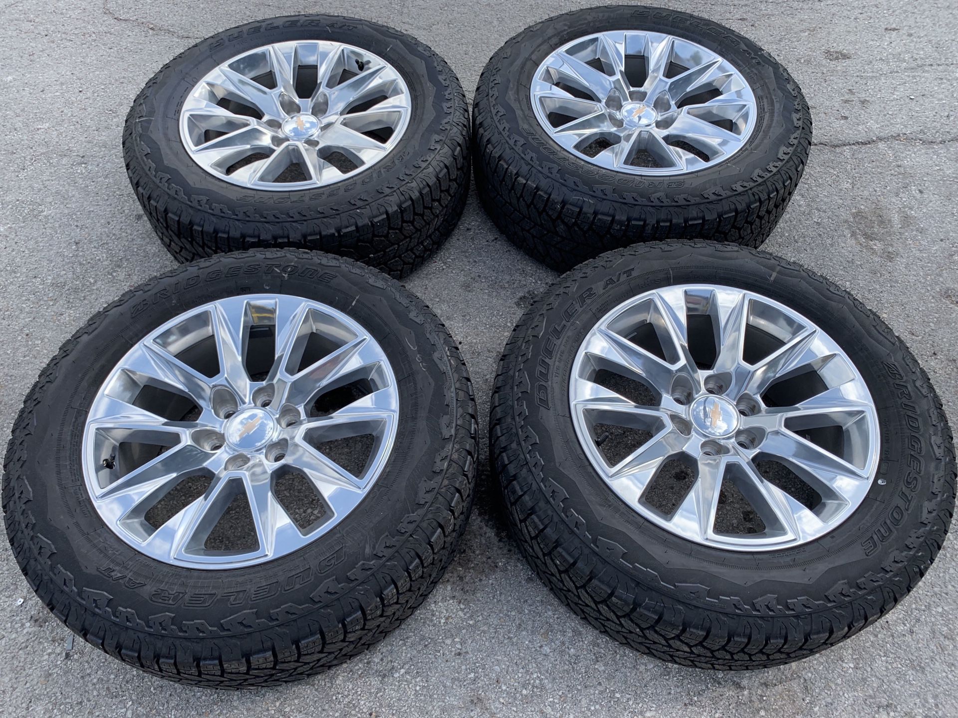 New 20” Chevy Silverado Rims and All Terrain Tires with 100% tread 6 Lug Wheels 2020 Take offs ...