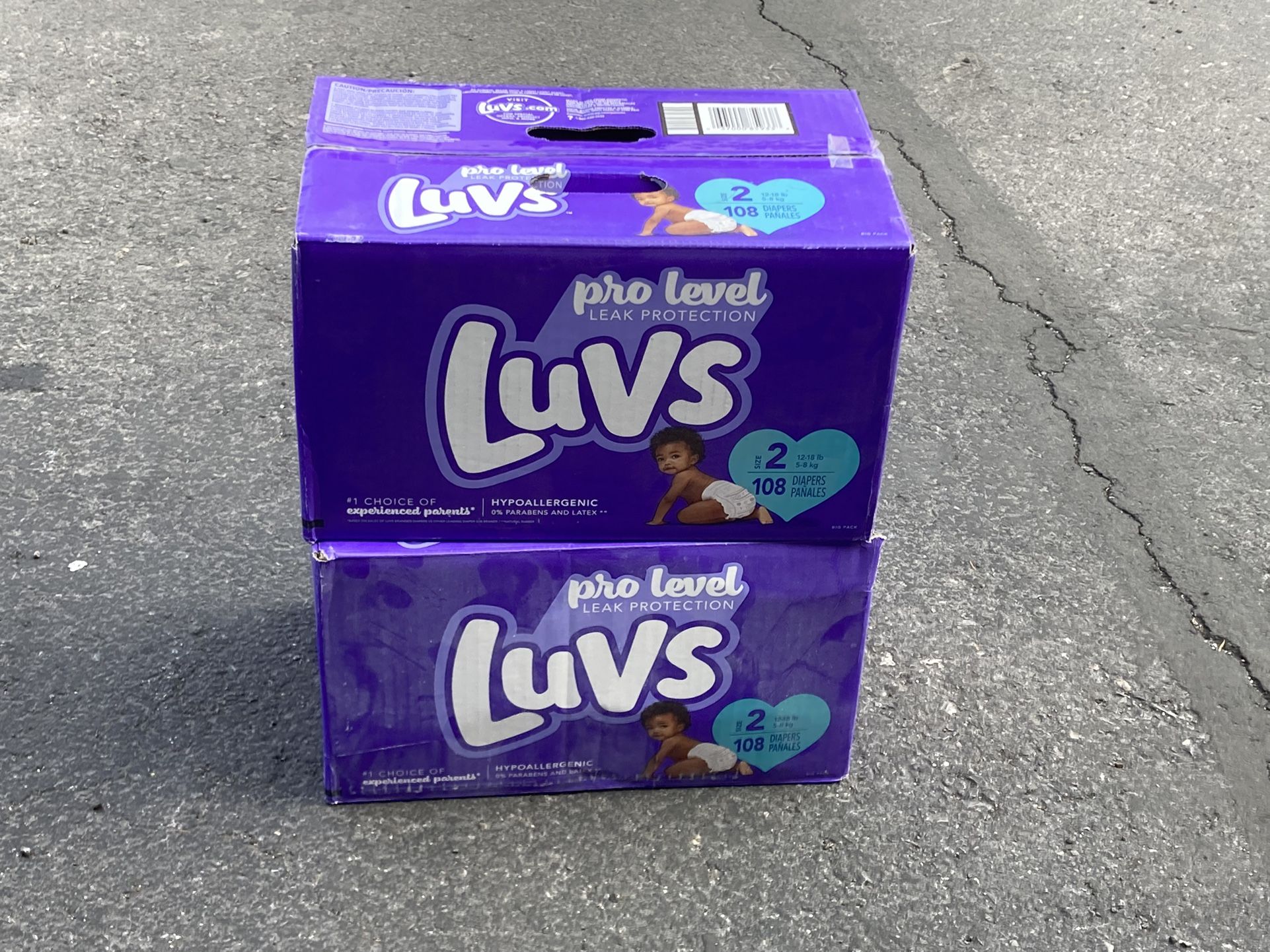 2 New Boxes Of Luvs Size 2 108 Count Each So 216 Total Diapers For 20 ...