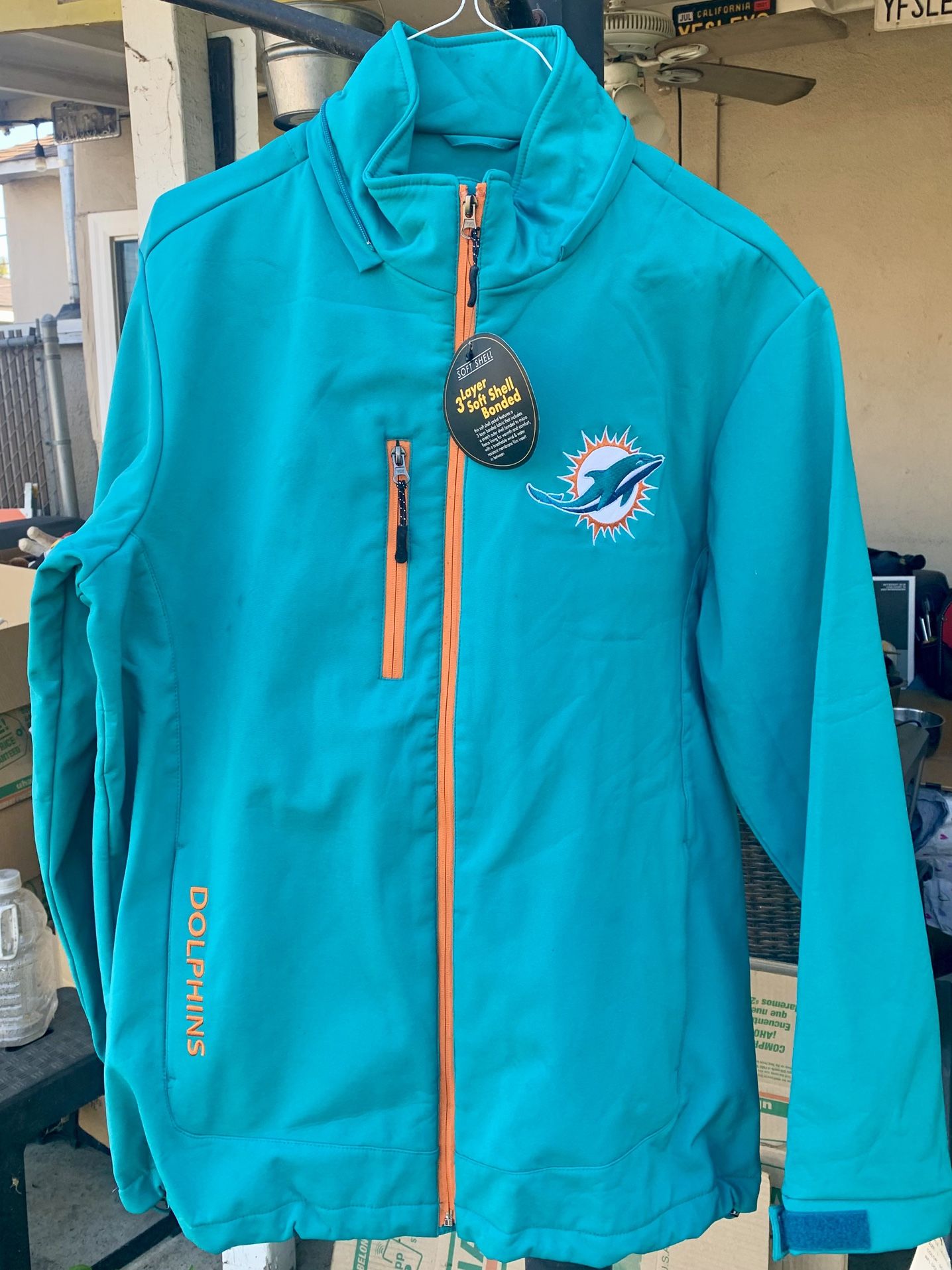 Miami Dolphins Current Logo Soft Shell Coat Size Large NFL Team Apparel ...