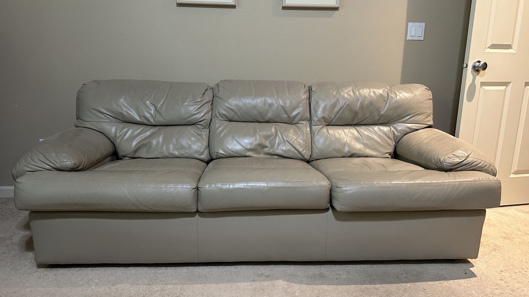 All leather Taupe Colored Couch for Sale in Portland, OR - OfferUp
