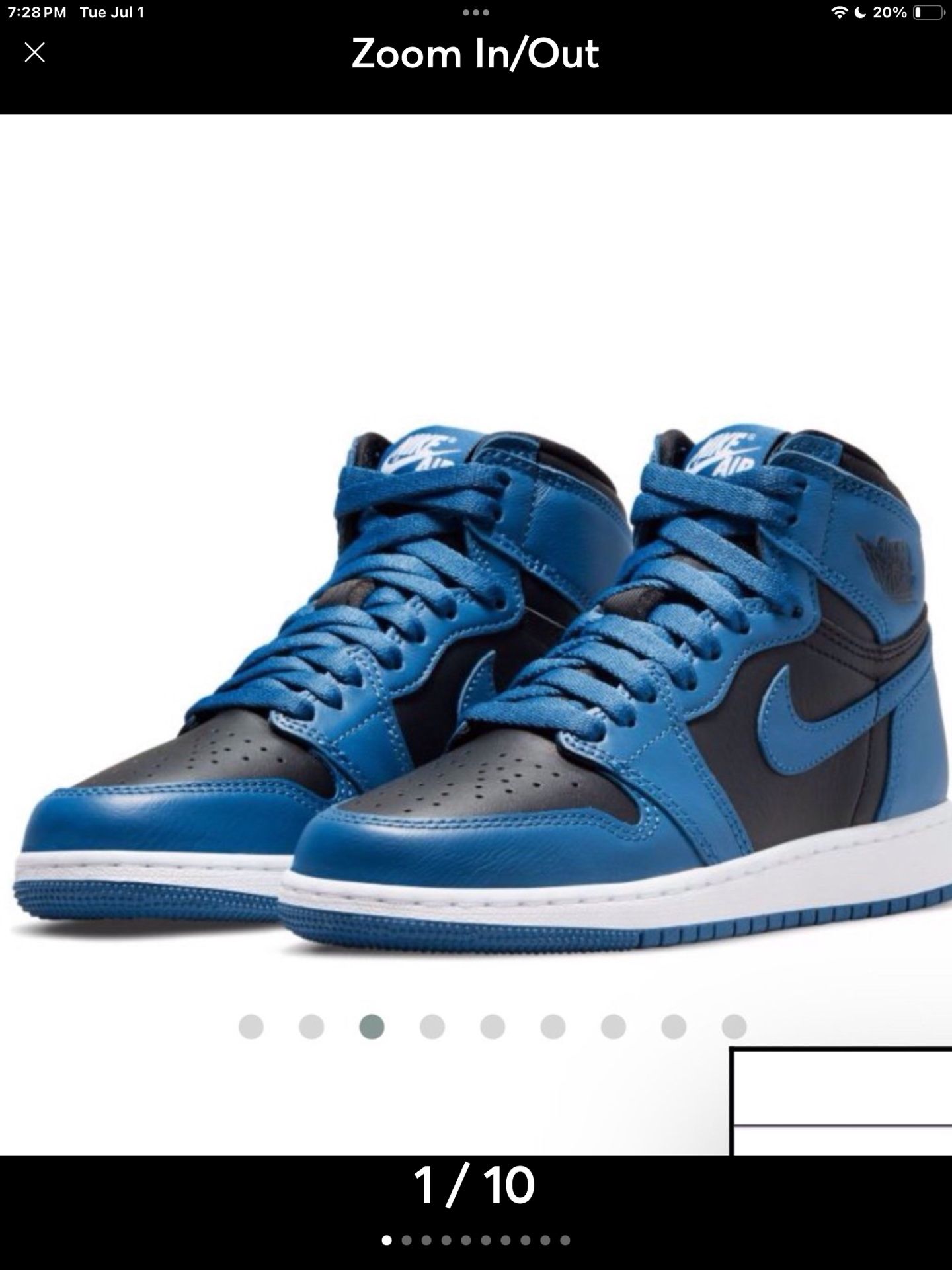 NEW Air Jordan 1 Retro High OG Dk Marina Blue/Black-White (GS) size 4 ...