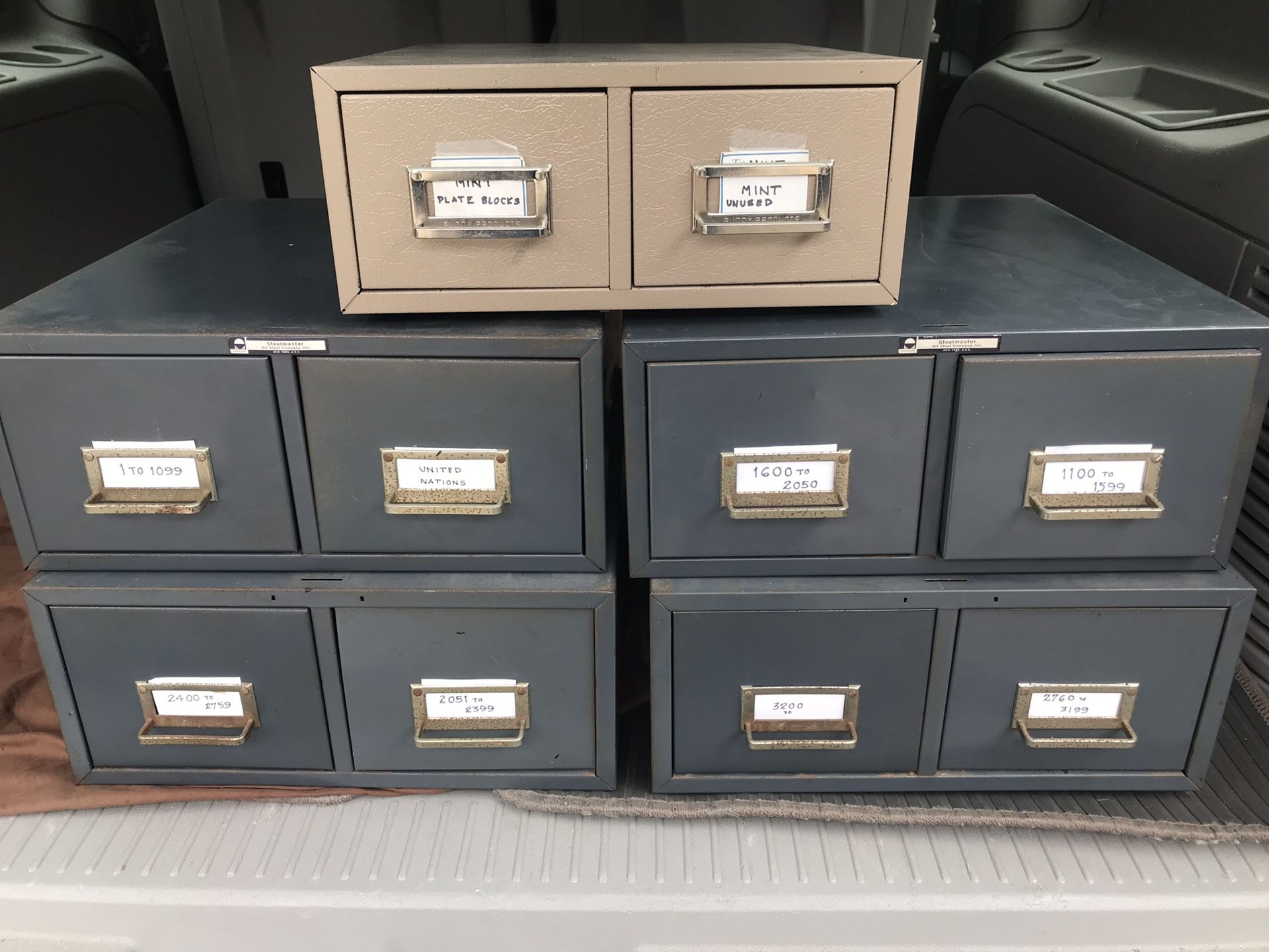 Steele master brand vintage metal card file Dbl. drawer cabinets 4x6 ...