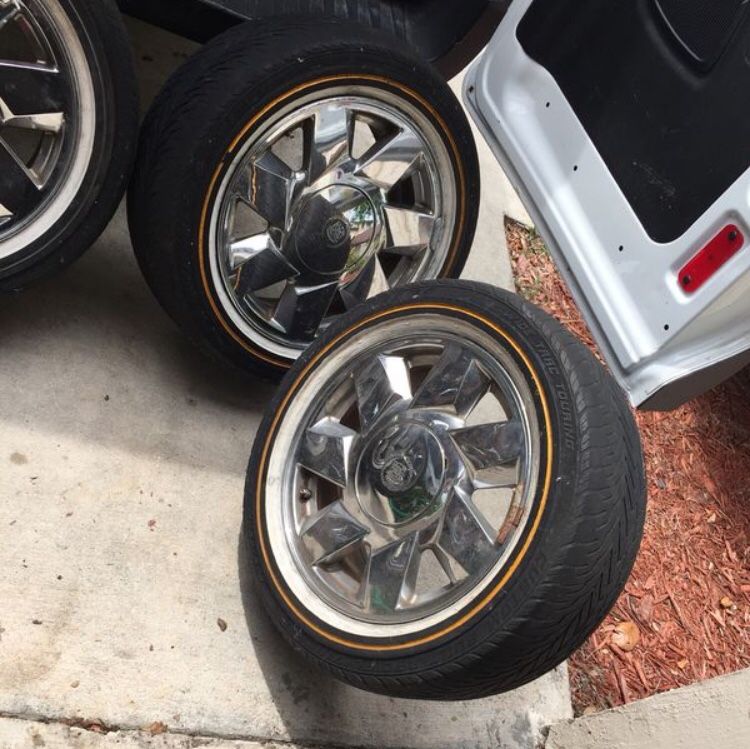 17 inch cadillac rims and vogue tyres tires for Sale in Miami, FL - OfferUp