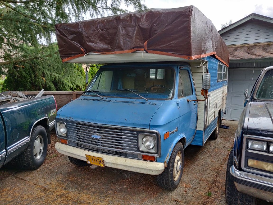 1972 Open Road Motor Home RV Project Chevy Classic Vintage Camper Runs ...