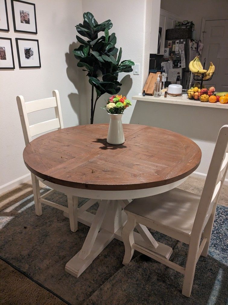 Hart round reclaimed wood pedestal store