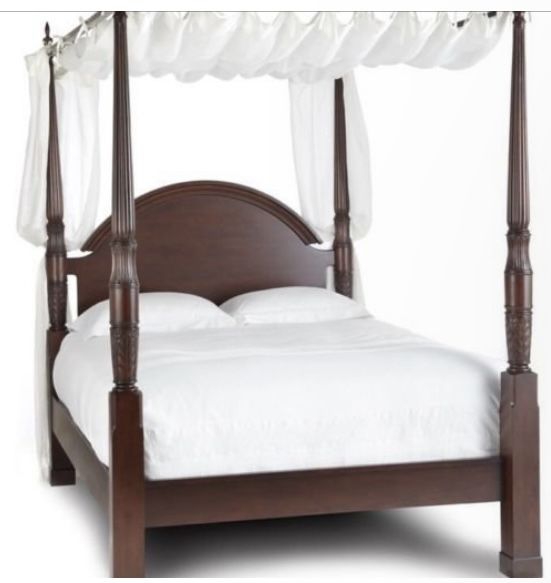 Vintage 1993 Bombay Company Mahogany Bed Queen with newer boxspring and ...