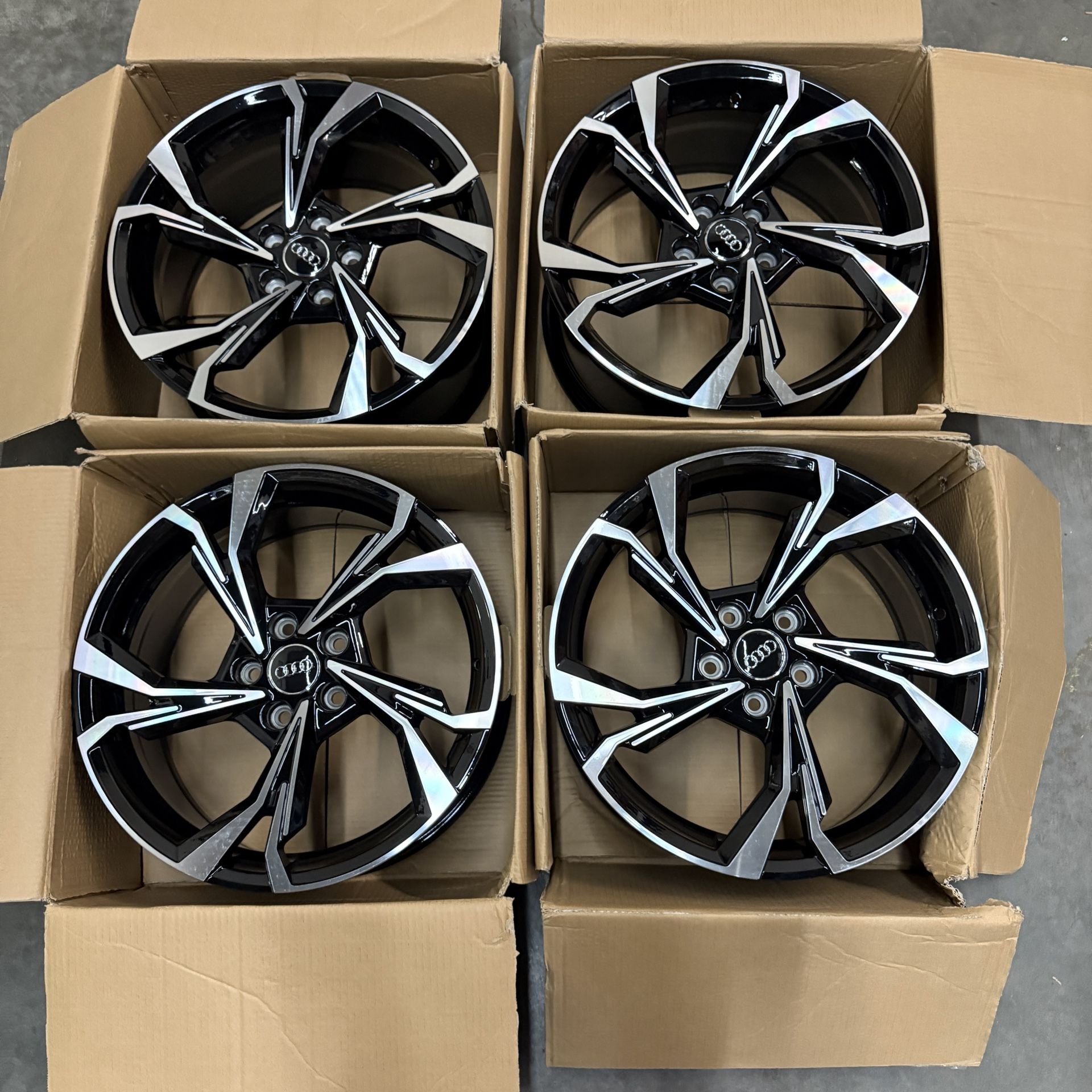 New 18 Inch Audi Style Rims Wheels 18x8 +45 (5x112) CB: 66.6 Squared ...