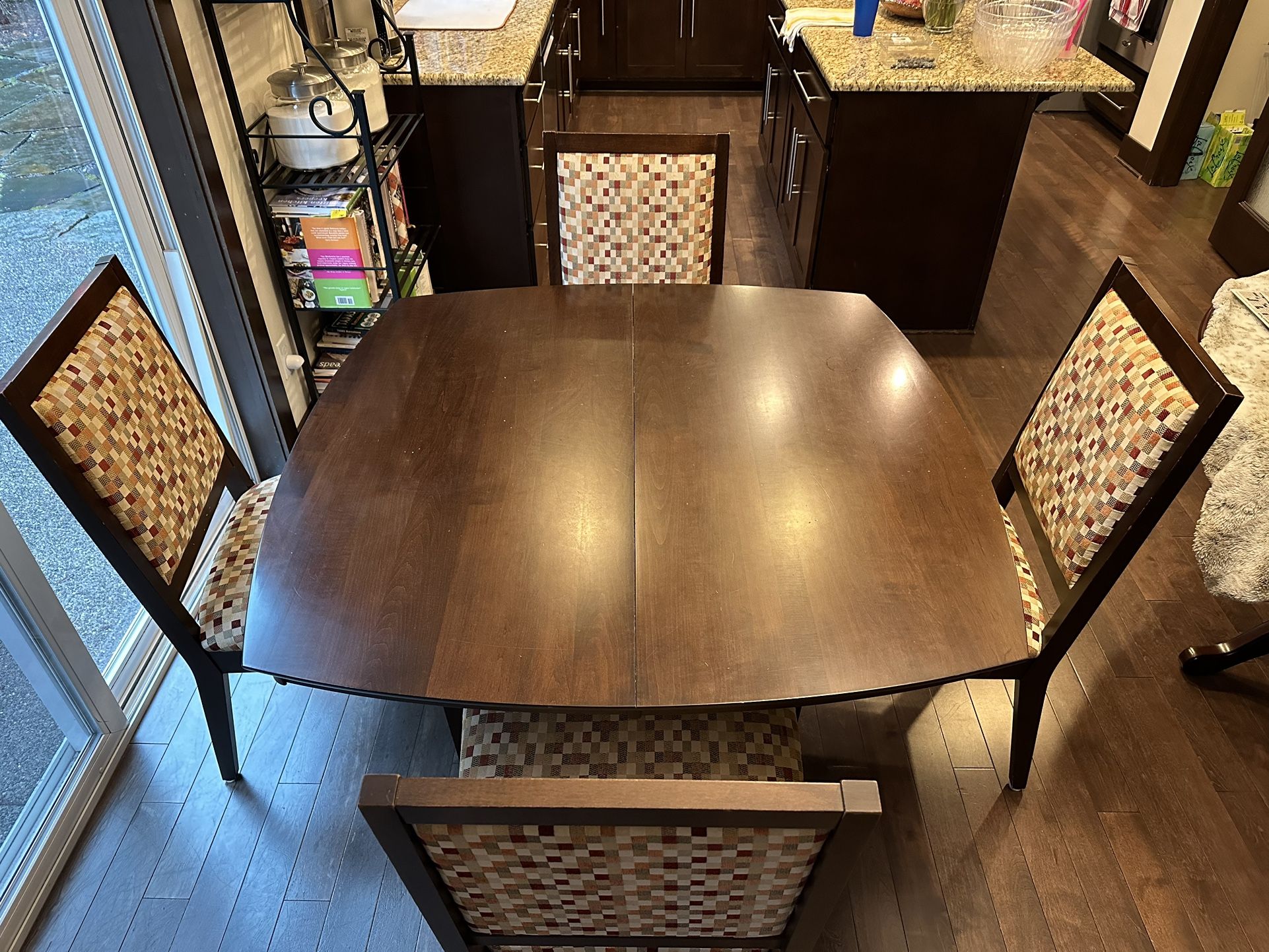 Walnut Kitchen Table With Four Chairs And Leaf for Sale in Bothell, WA ...