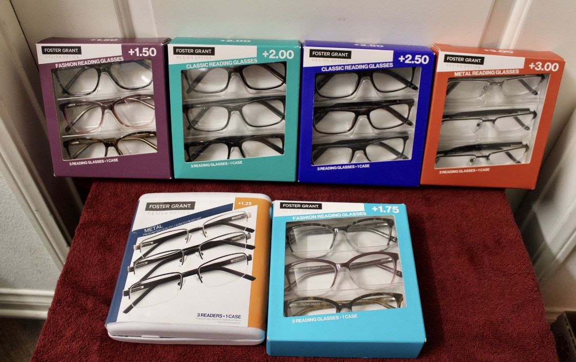 Bulk Reading Glasses 1.25, 1.50, 1.75, 2.00, 2.25, 2.50, 3.00 Design ...