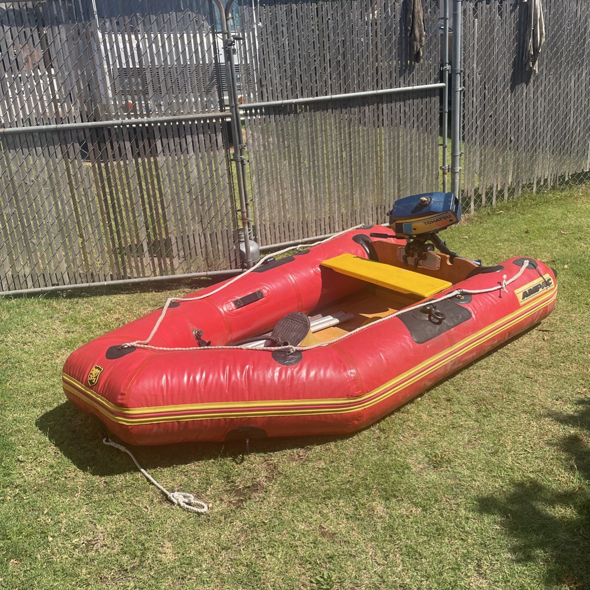 Ampac Inflatable Dinghy/boat W/Tohatsu Motor for Sale in West Covina ...