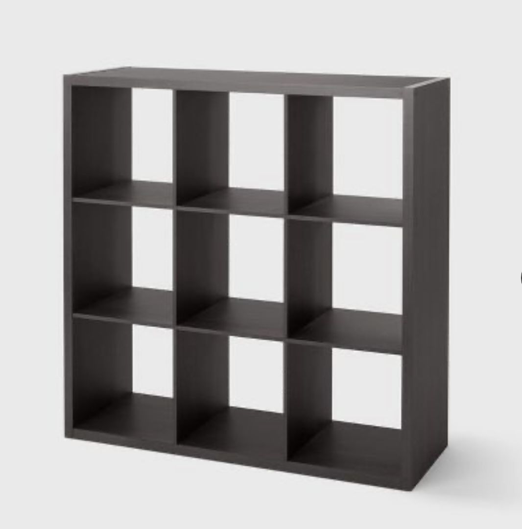 9 Cube Organizer 3x3 Shelf For Fabric Drawers Or Decor Bookshelf Dark ...