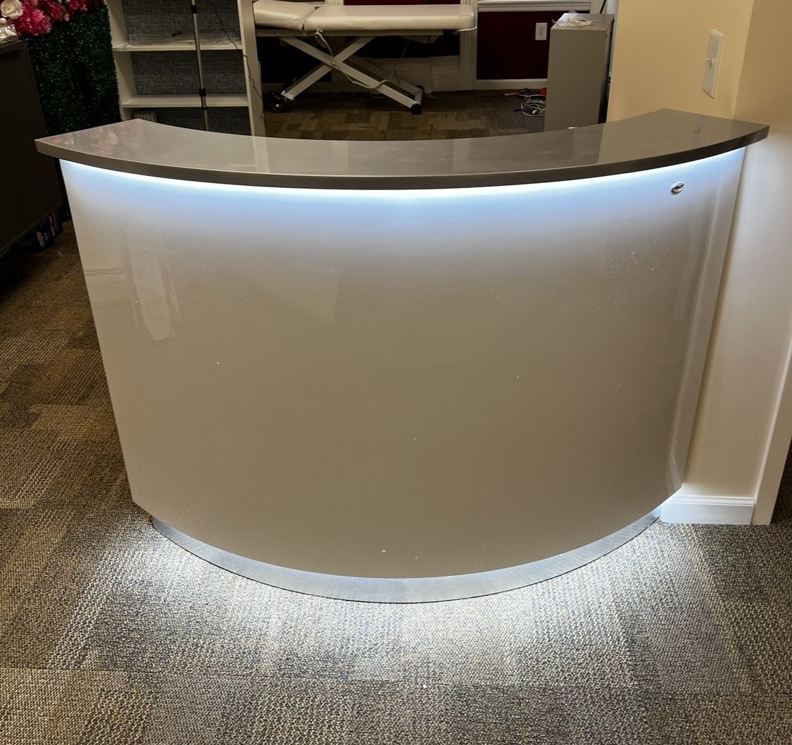 LED Illuminated Curved Reception Desk Reception Area Counter - Janus ...