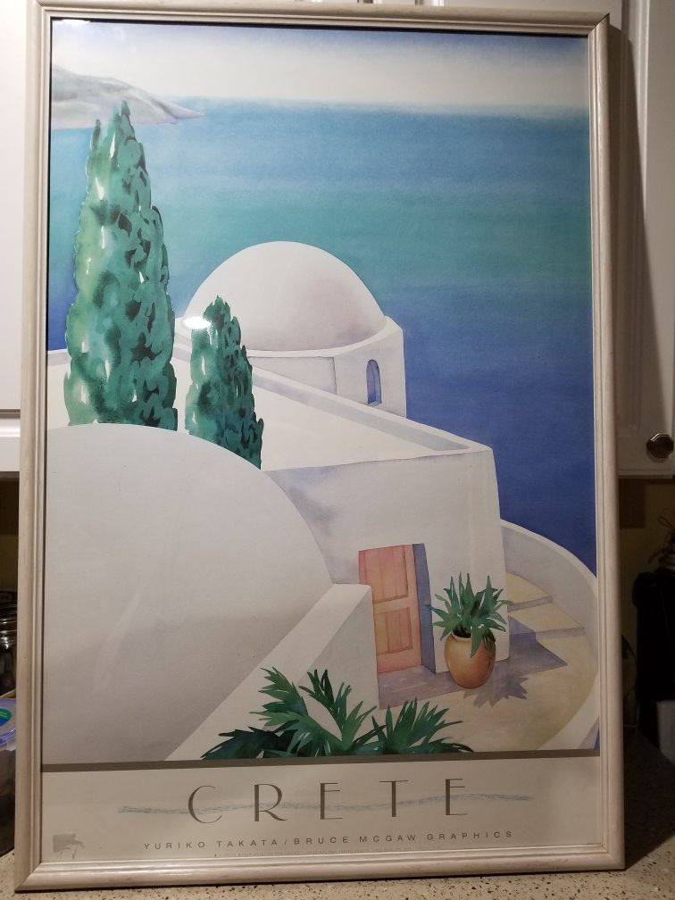 Yuriko Takata - Crete - 80's lithograph quality vibrant print - cms 61 ...