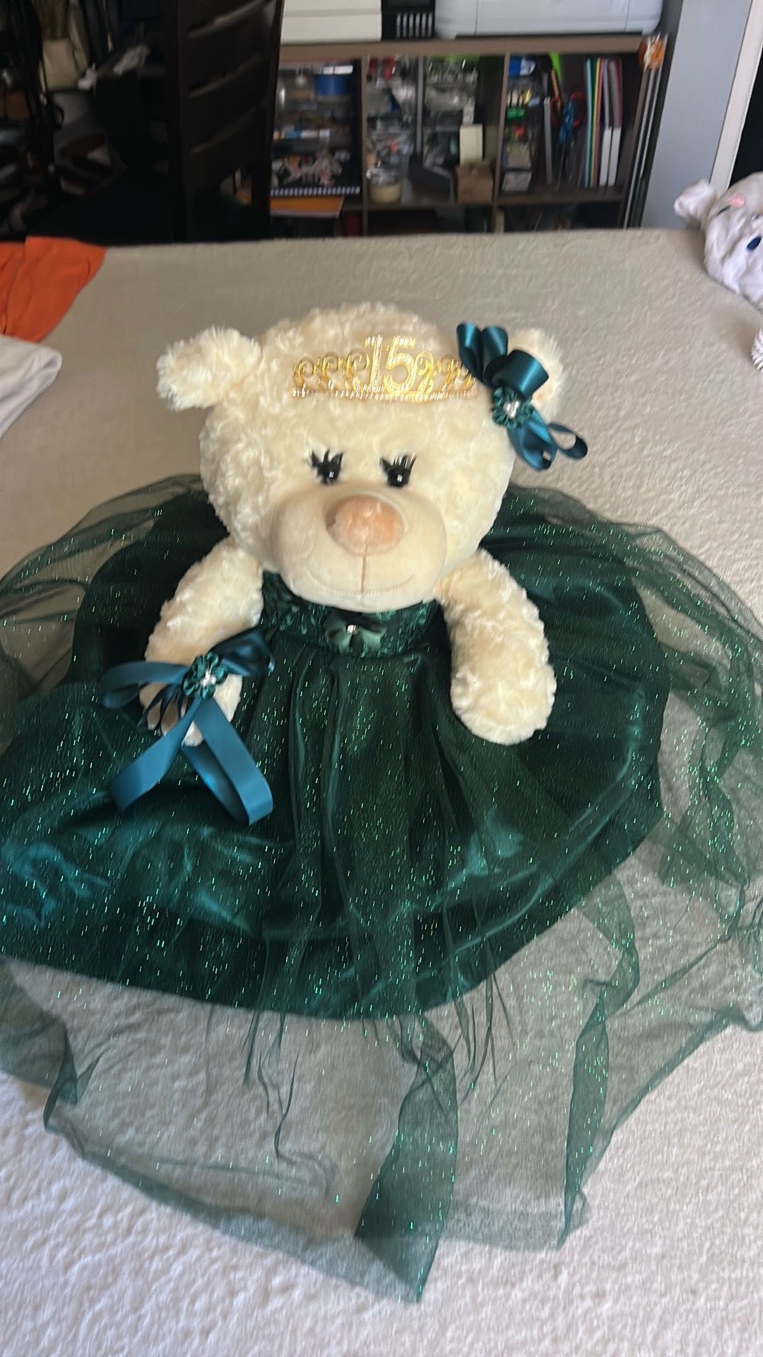 Dark green quince dress teddy bear for Sale in Phoenix, AZ - OfferUp