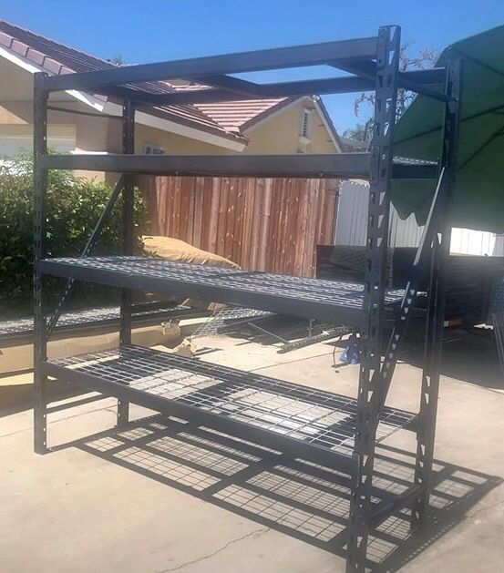 New Husky 77x24x78 inches tall 4 shelf heavy duty welded storage unit ...