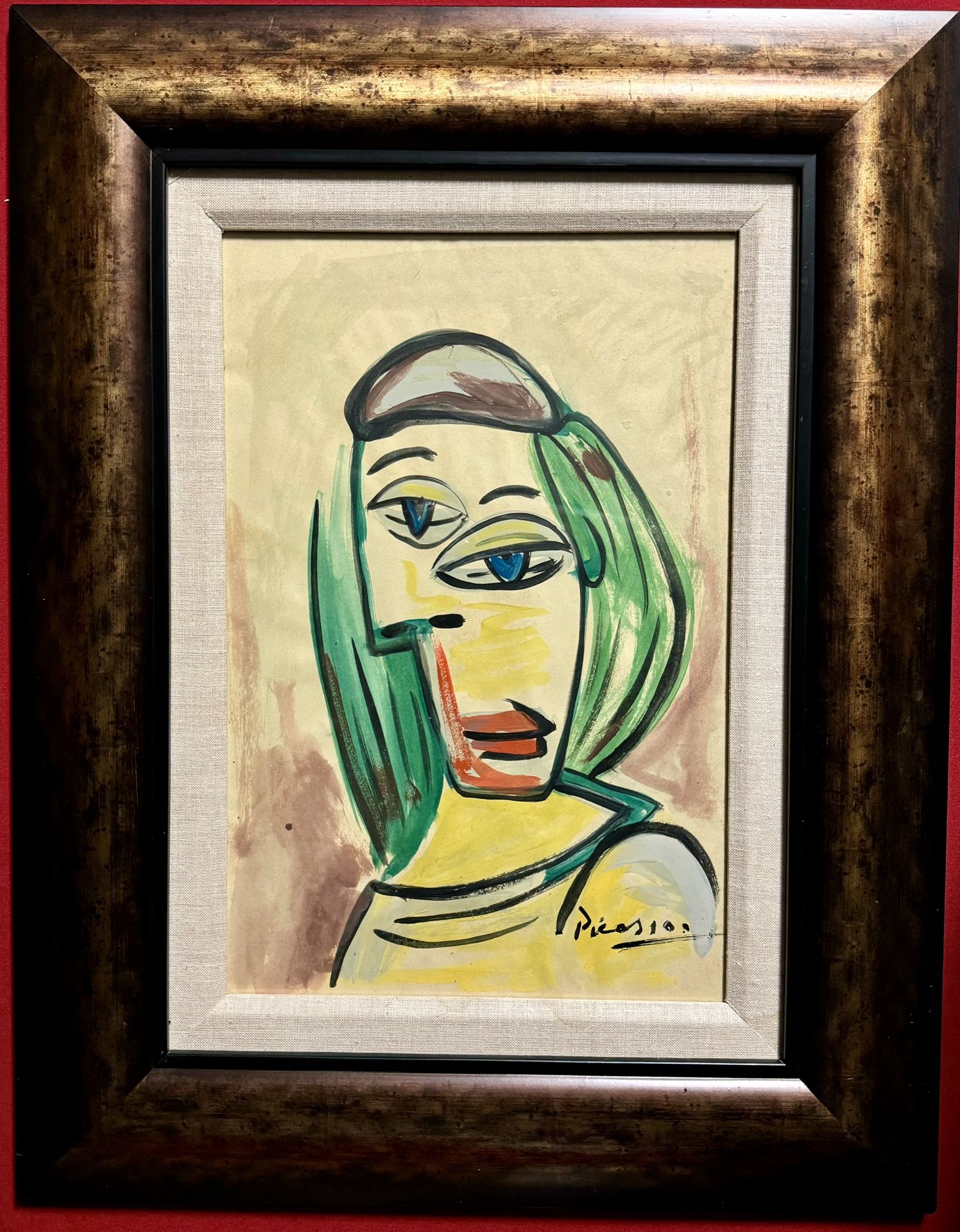 Hand Drawing Antique Wood Framed Masterpiece Picasso Monet Manet Era ...