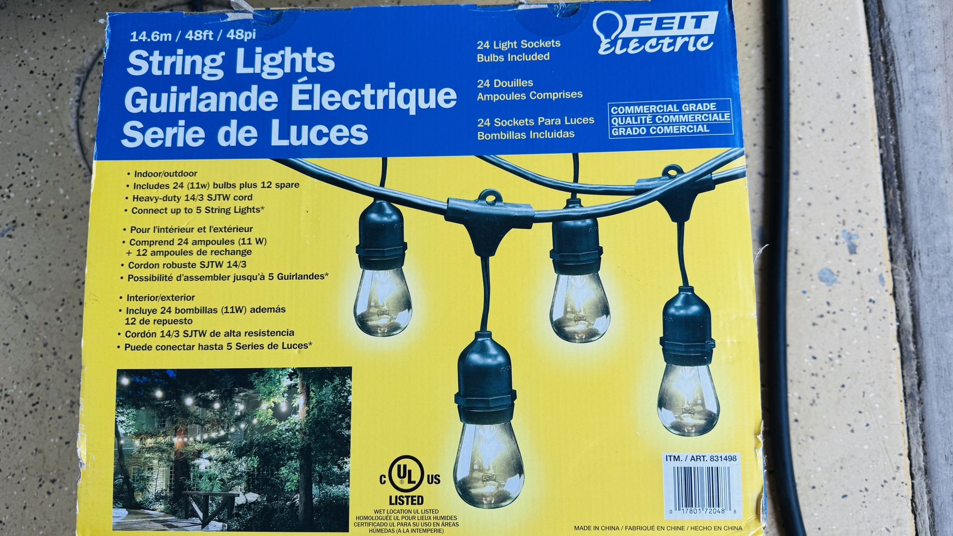 $20 Feit electric String lights Patio Gazebo Patio cover for Sale in ...