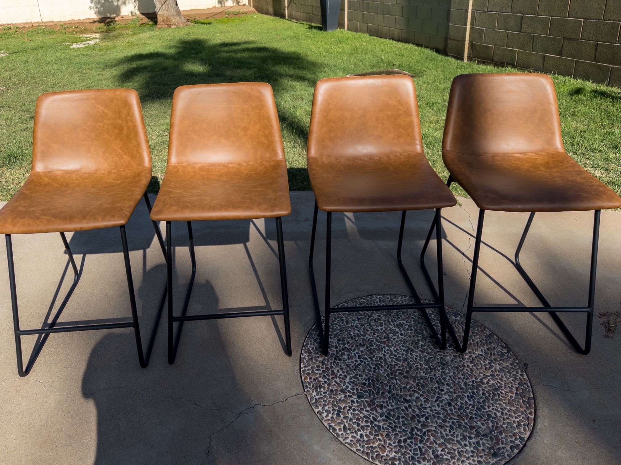 4 Like-New Caramel Counter Height Barstools – Dorel Home (Target) for ...