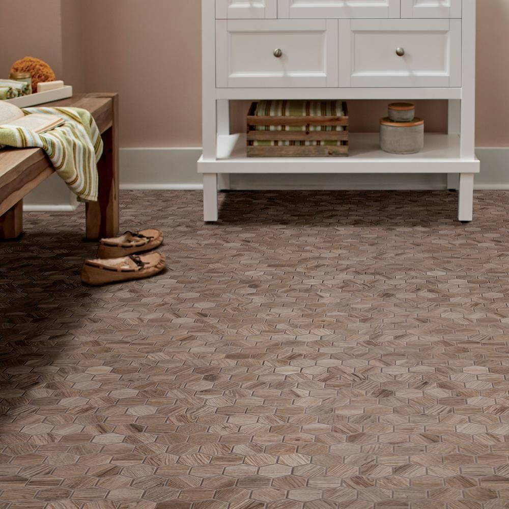 LifeProof Sierra Wood Hexagon 12 in. x 12 in. x 8 mm Glazed Porcelain ...